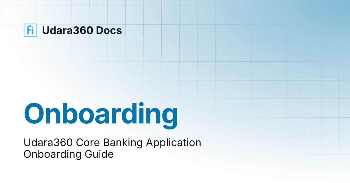 Onboarding | Udara360 Docs